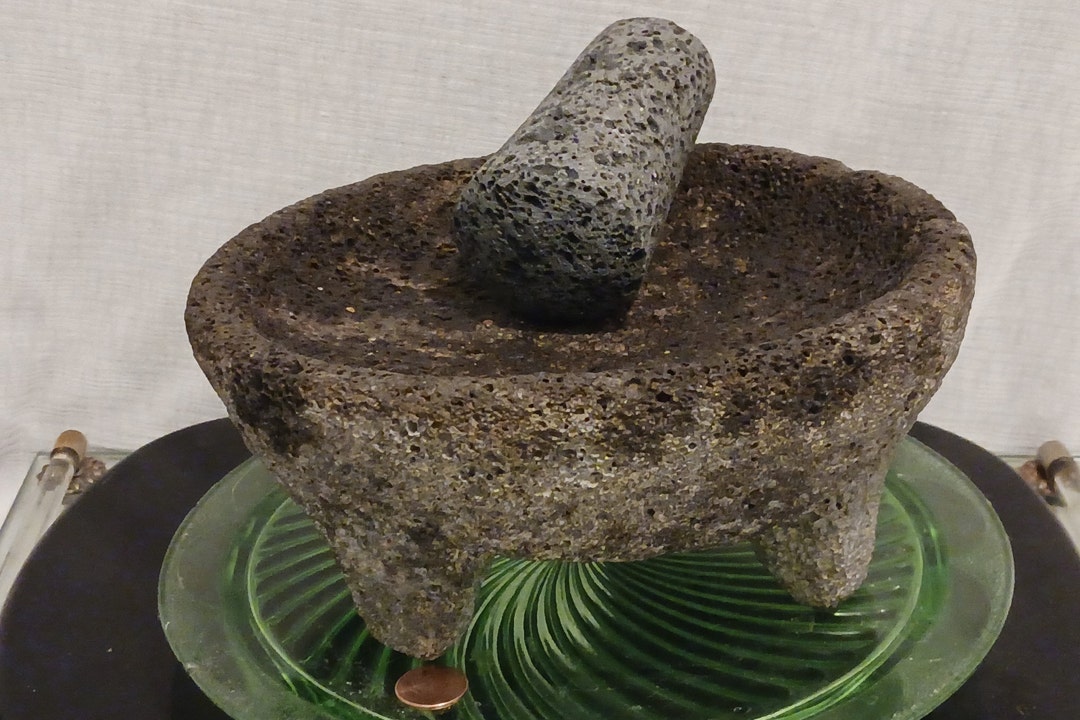 Mortar Pestle, Spanish is a Molcajete, Mexican Mortar Volcanic Stone ...