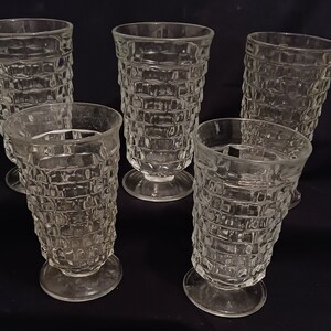 Vintage Indiana Glass, Whitehall Clear Depression Glass 5 Glasses With ...