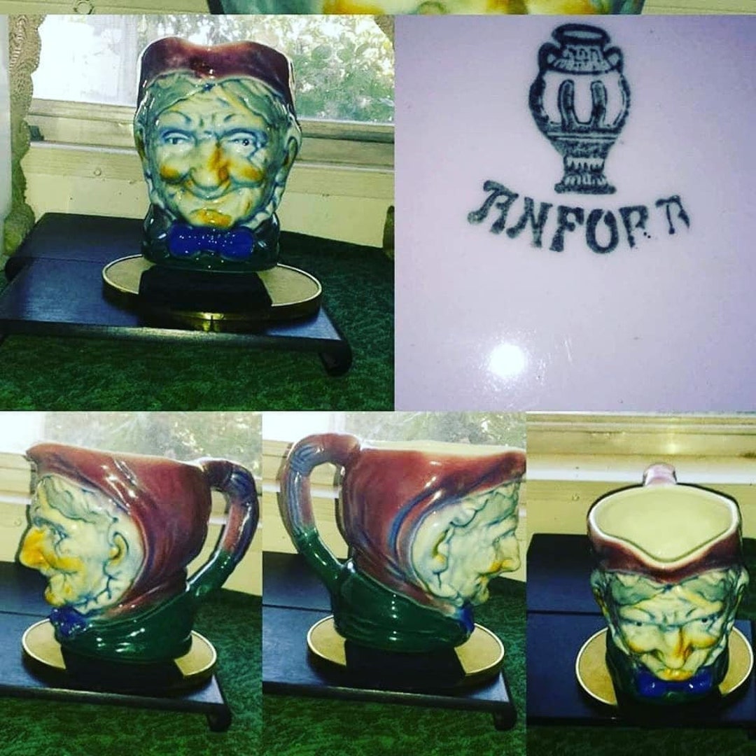 ANFORA Pitcher Antique "little OLD Lady" Stein 1920s, Made in Portugal ...