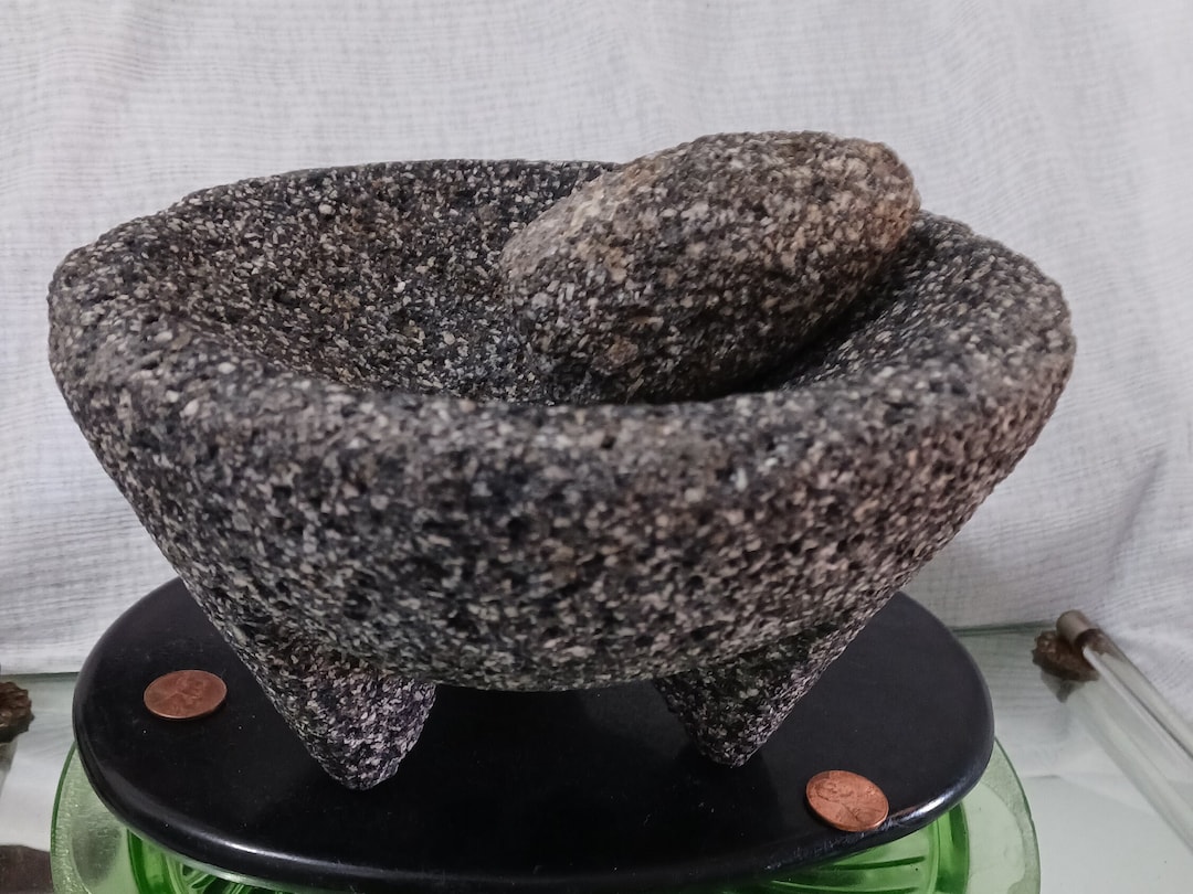 Mortar Pestle, Spanish is a Molcajete, Mexican Mortar Volcanic Stone ...