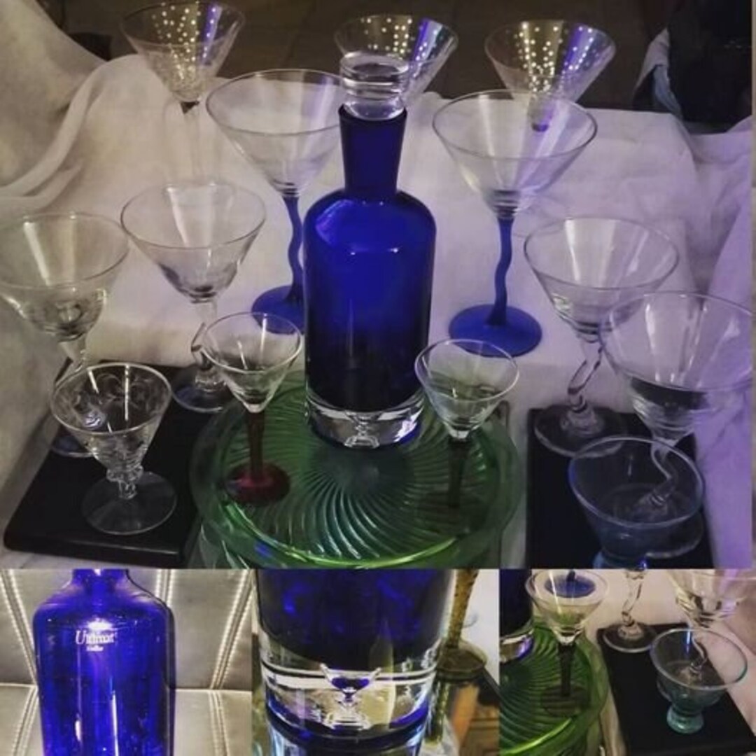 Vintage Ultimat Vodka Cobalt Blue Decanter & 13 Eclectic - Etsy