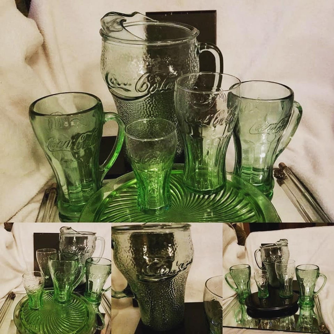 Coca-cola U.S.A., Green Pebble-glass Pitcher With Ice Lip (64oz),coca ...