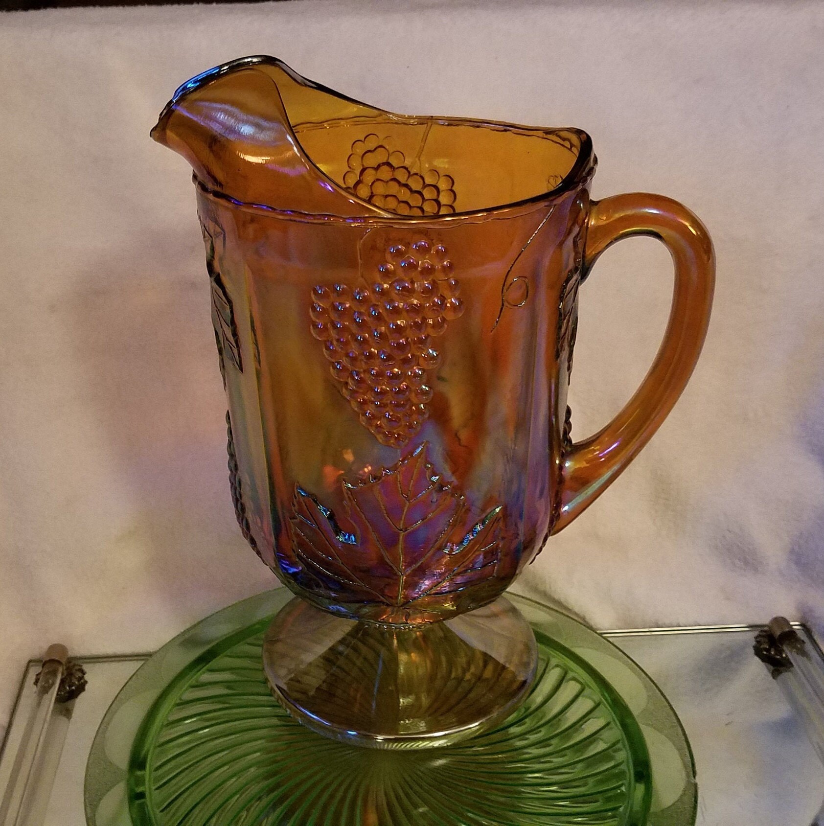 Drink & Barware Kitchen & Dining Depression Era Carnival Glass Marigold ...