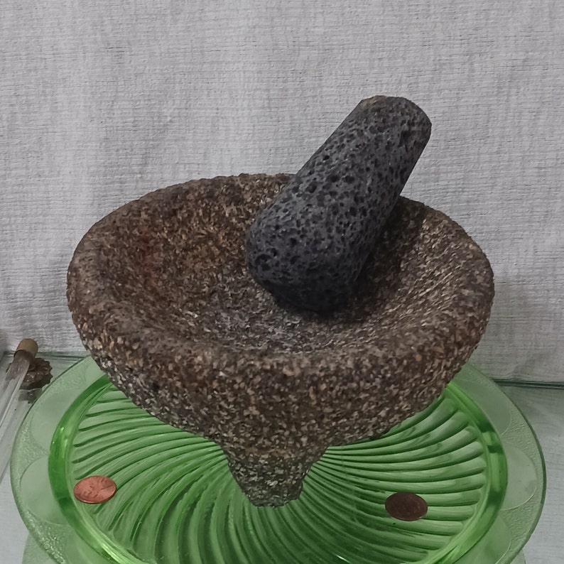 Mortar Pestle, Spanish is a Molcajete, Mexican Mortar Volcanic Stone ...