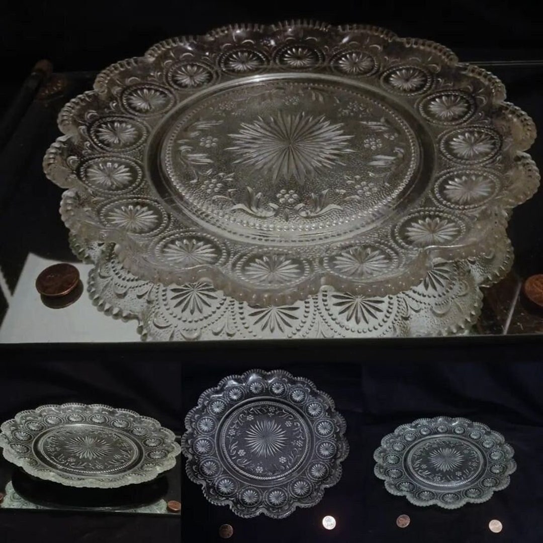 Indiana Glass Sandwich Glass Pattern Egg Plate/relish Dish Platter for ...