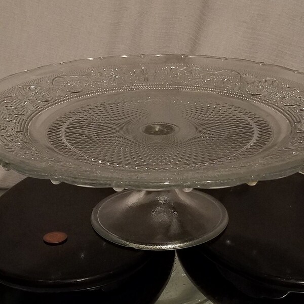 Glass Cake Plate - Etsy