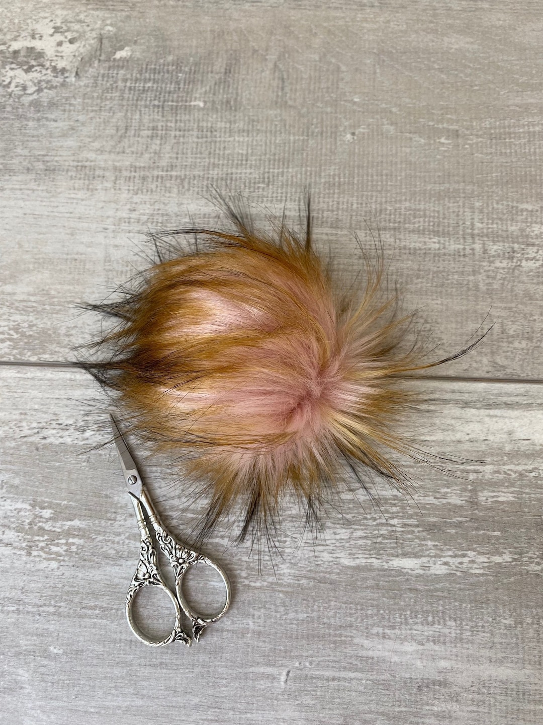 Handmade Faux Fur Pompom | Mid Pink, Caramel & Black Tufts - Etsy