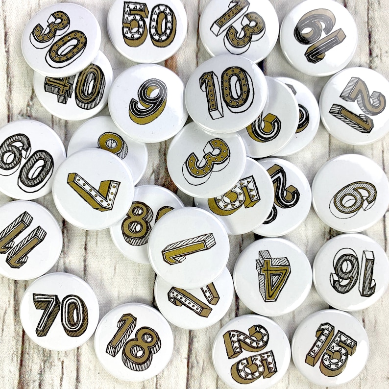 Number Badges. Birthday's 11 12 13 14 15 16 17 18 - Etsy UK