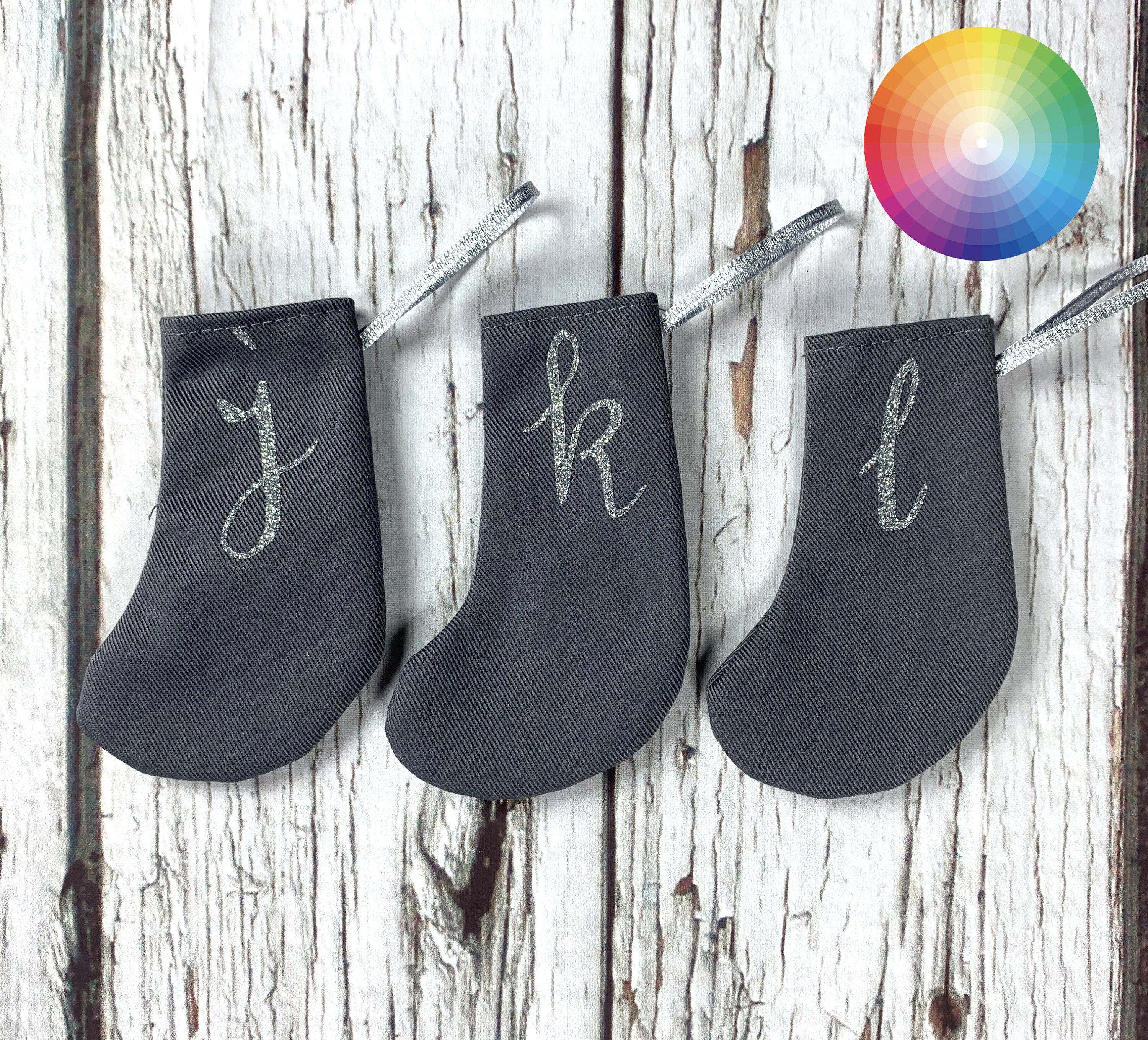 Christmas Mini Stocking Personalised Initial Xmas Gift Tag - Etsy UK