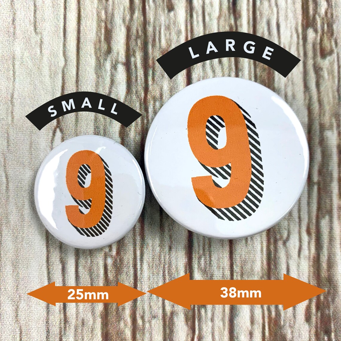 Number Pin Button Badge Rainbow of Colours. Birthday's 1 - Etsy