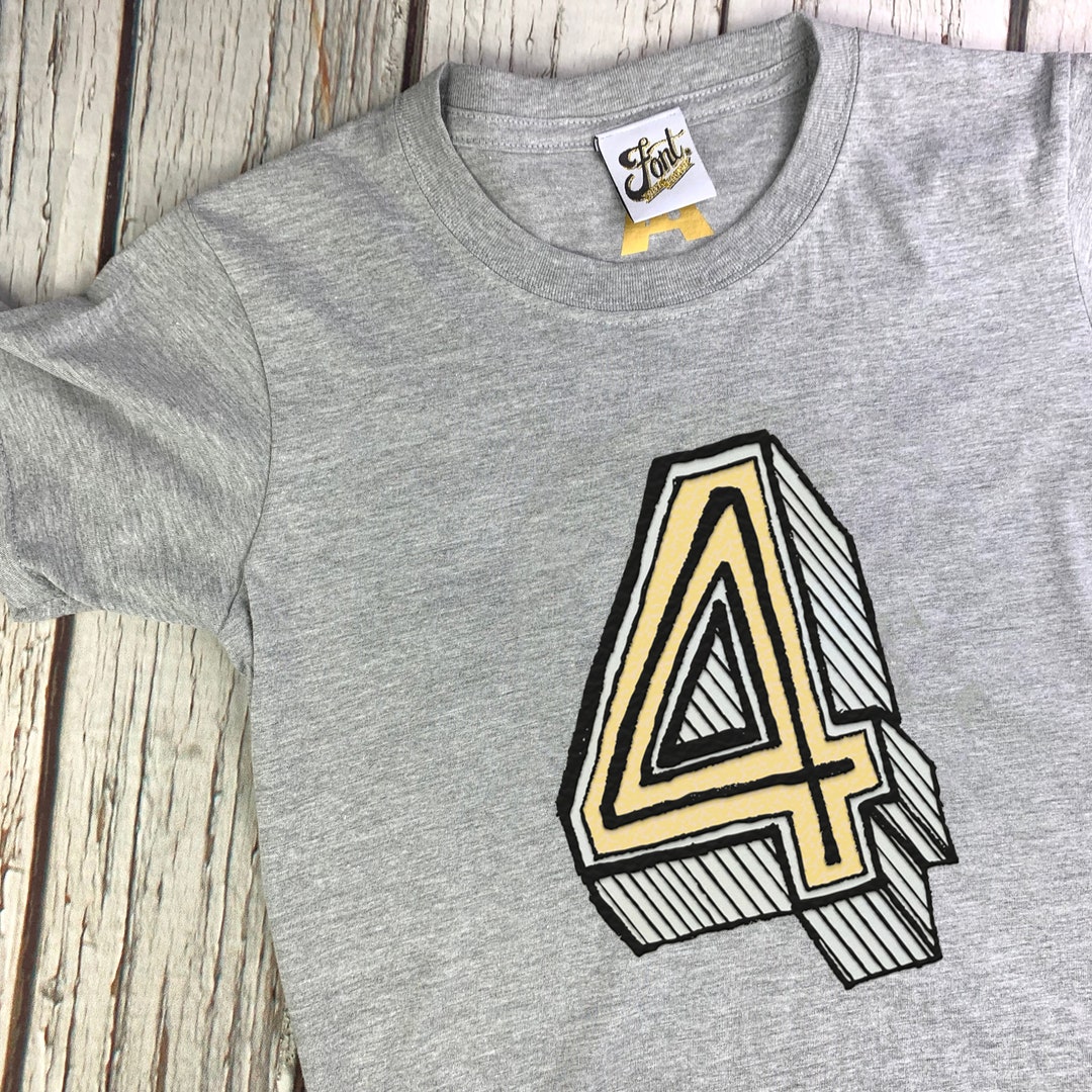 Kids Number Four T-shirt- Fourth Birthday Childs 4 Tshirt- 4th Outfit ...