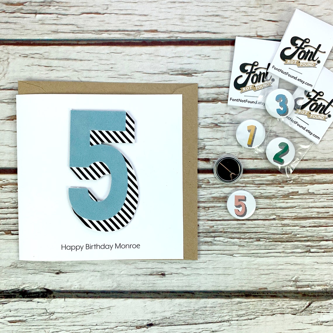 Handmade Number Birthday Card. Personalised Greetings. | Etsy