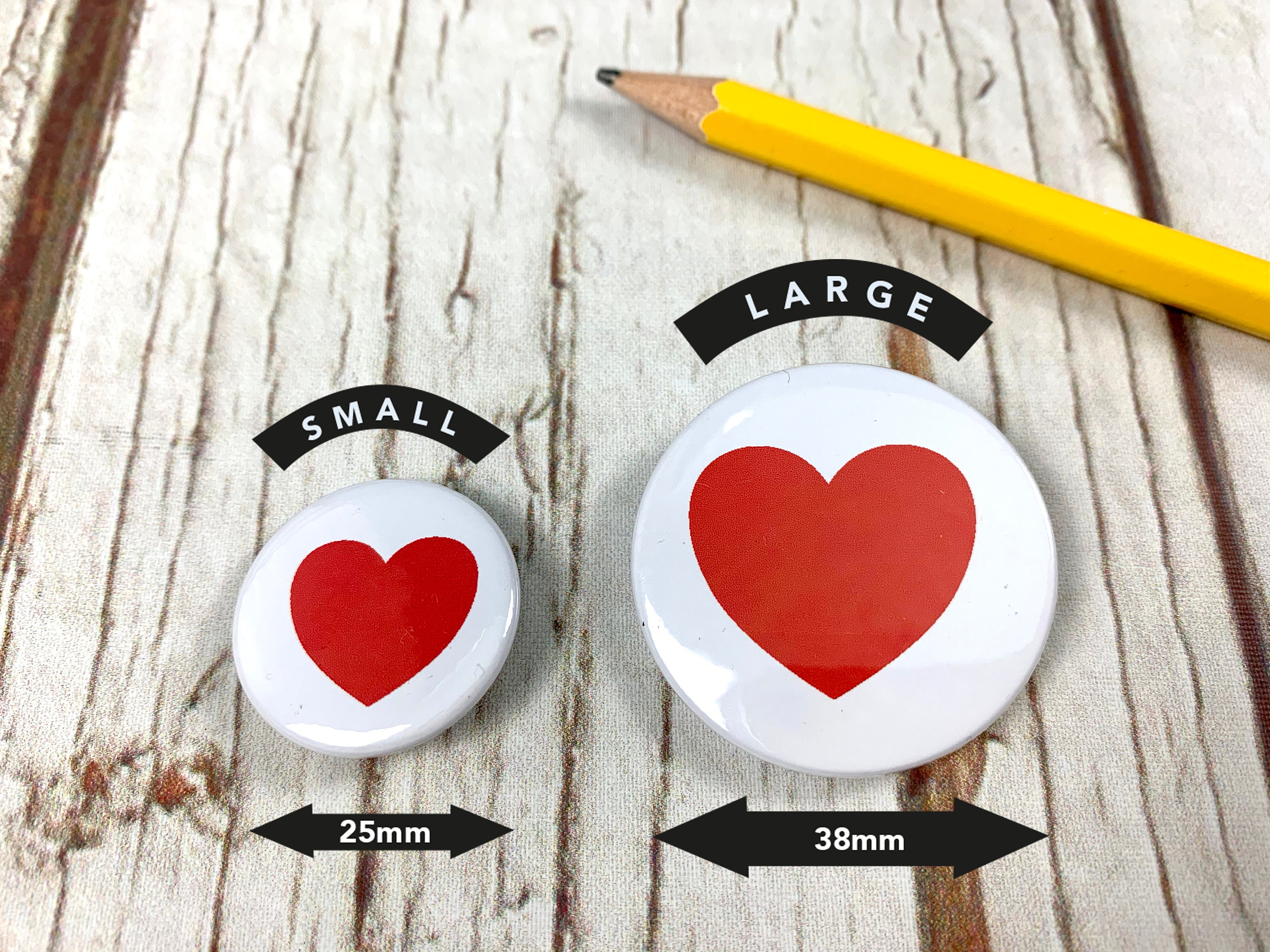 Heart Pin Badges in a Rainbow of Colours. Love Emoji Pin's - Etsy