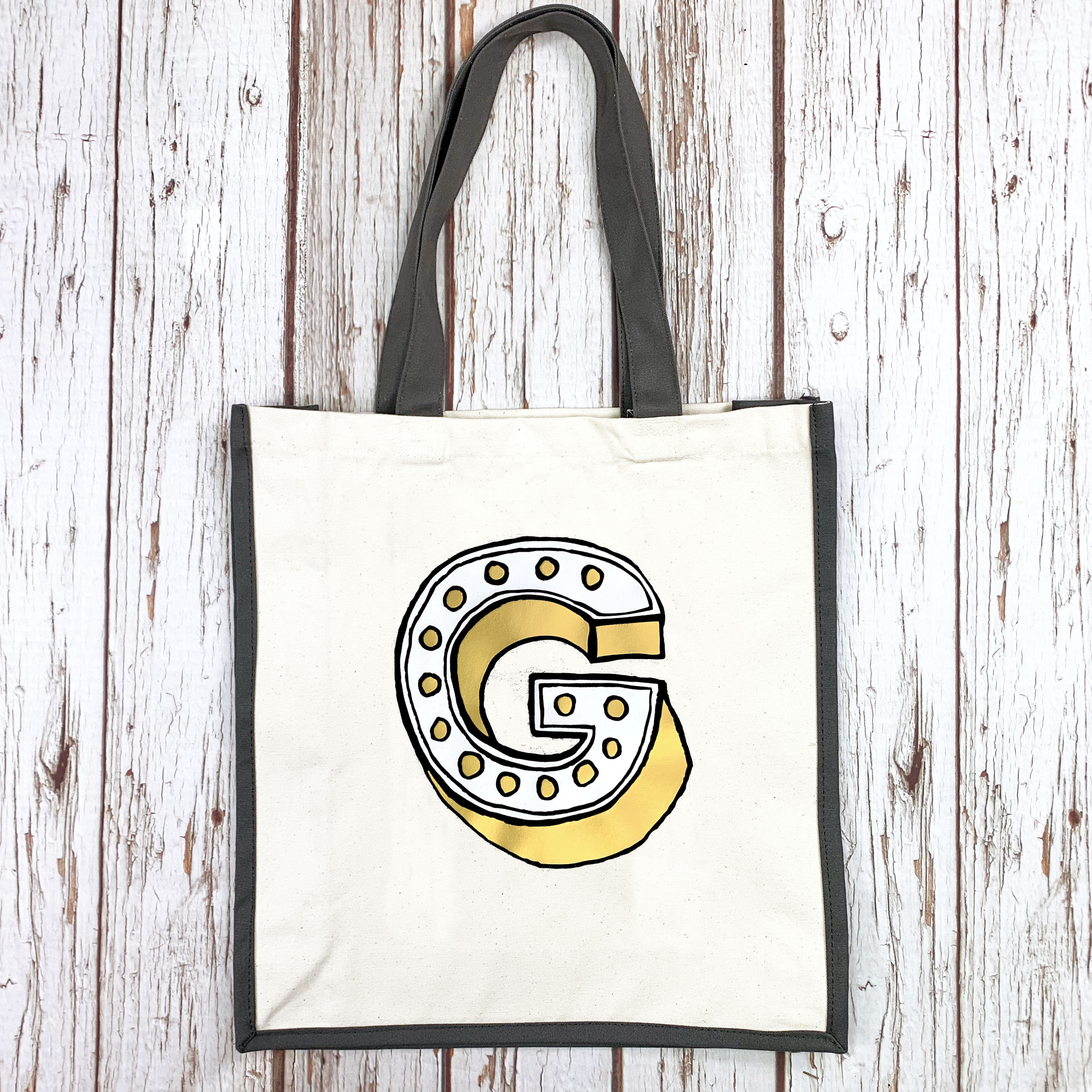 Alphabet Tote Bag. Personalised Letter Initial Shopper. Large - Etsy