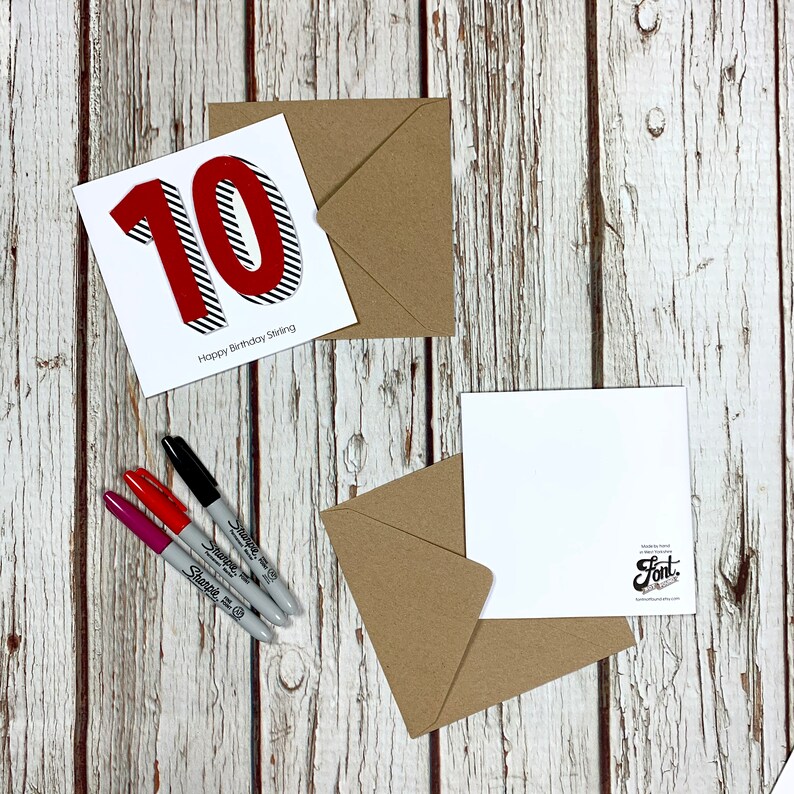 Handmade Number Birthday Card. Personalised Greetings. | Etsy