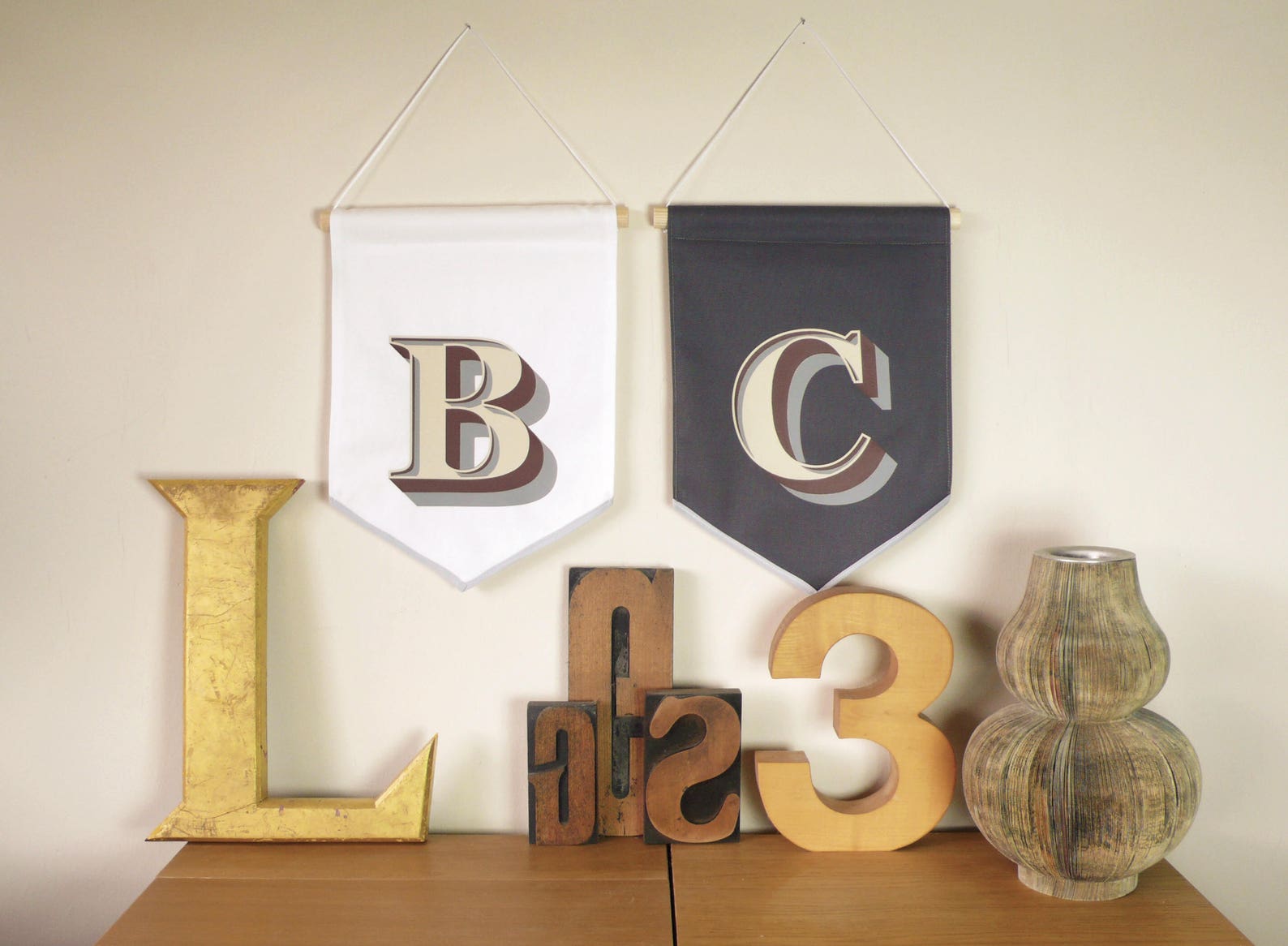 Alphabet Pennant. Custom Letter Banner Monogram Wall Hanging - Etsy