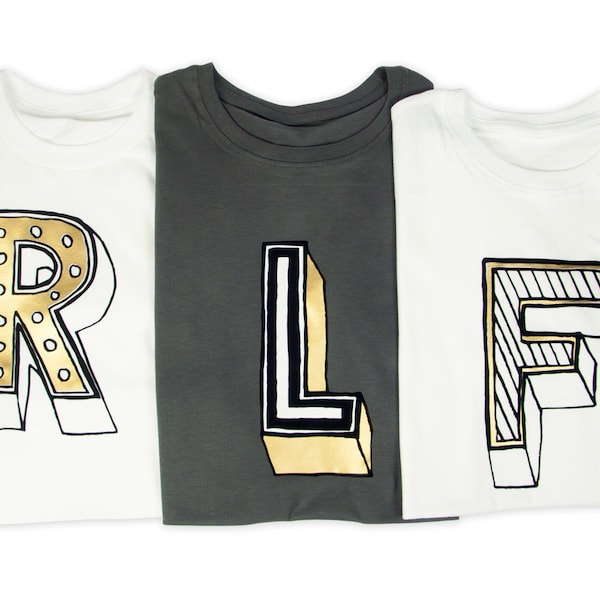 Letter Tshirt - Etsy