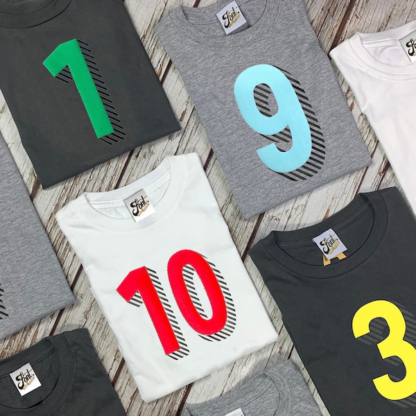 Tshirts With Numbers - Etsy UK