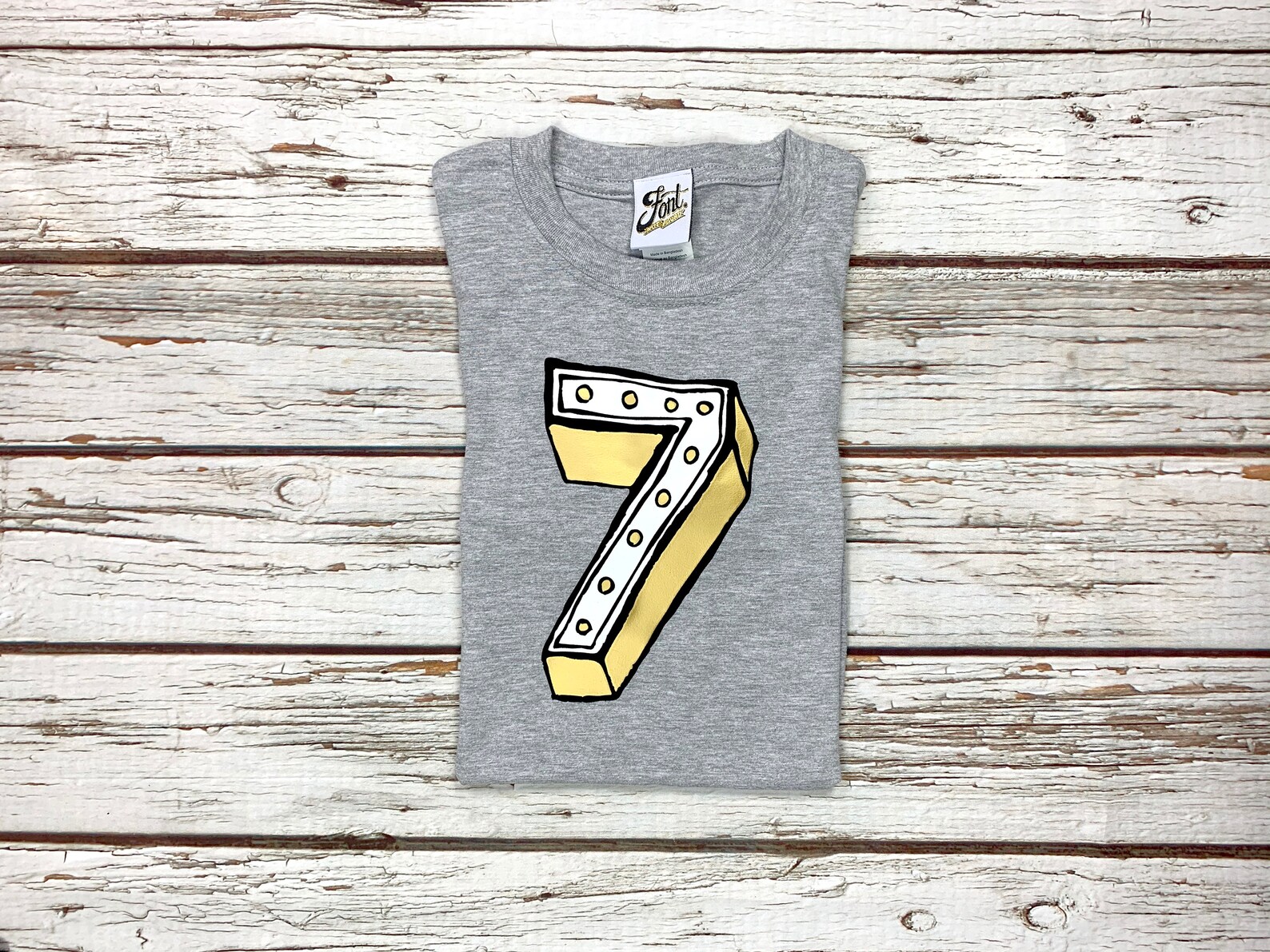 Number Seven T-shirt. 7th Birthday Outfit Kids 7 Tshirt | Etsy