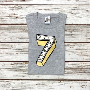 Number Seven T-shirt. 7th Birthday Outfit, - Kids 7 Tshirt- for Boy or ...