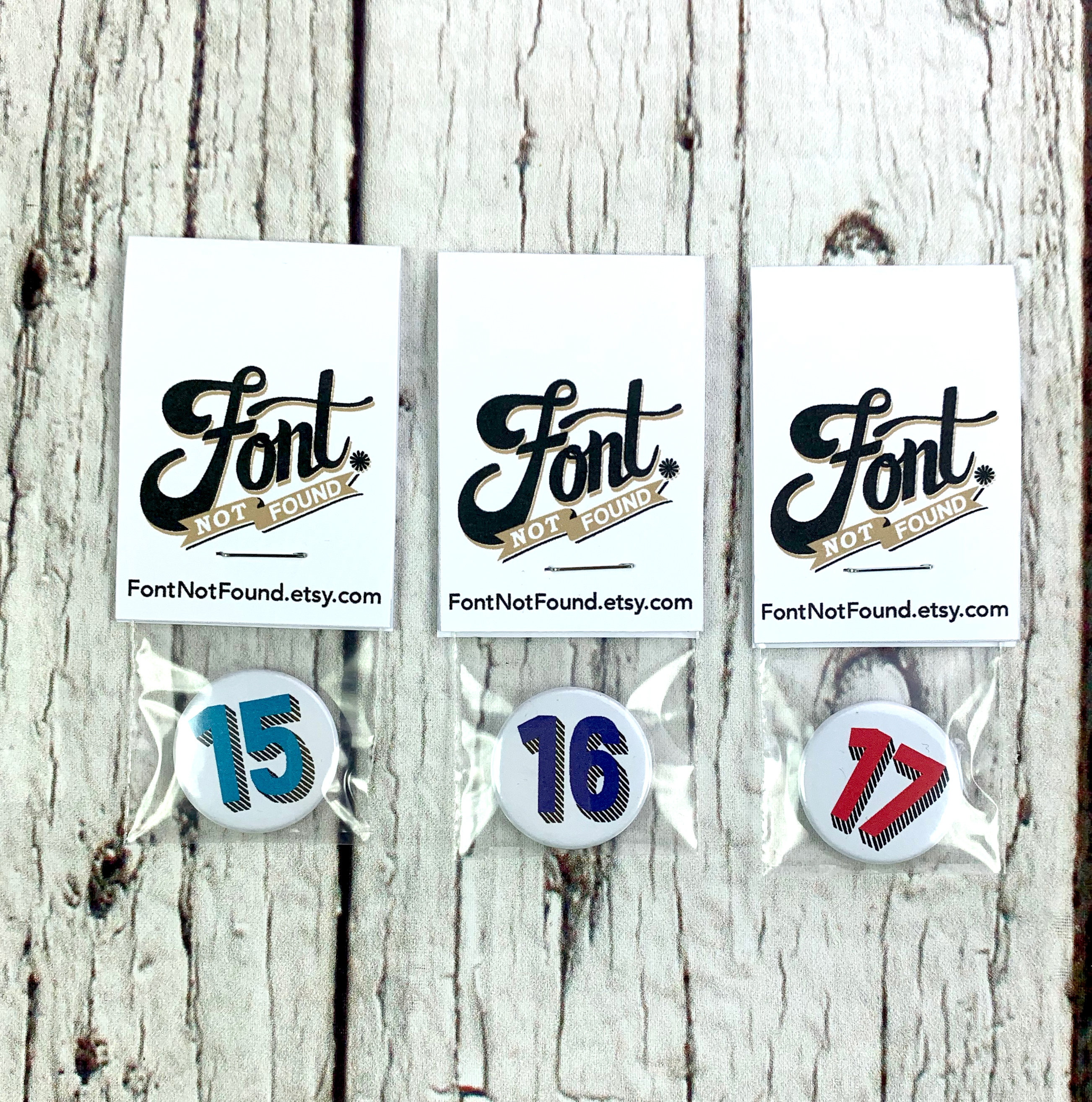 Birthday pin badges in a rainbow of colours. Number pin's | Etsy