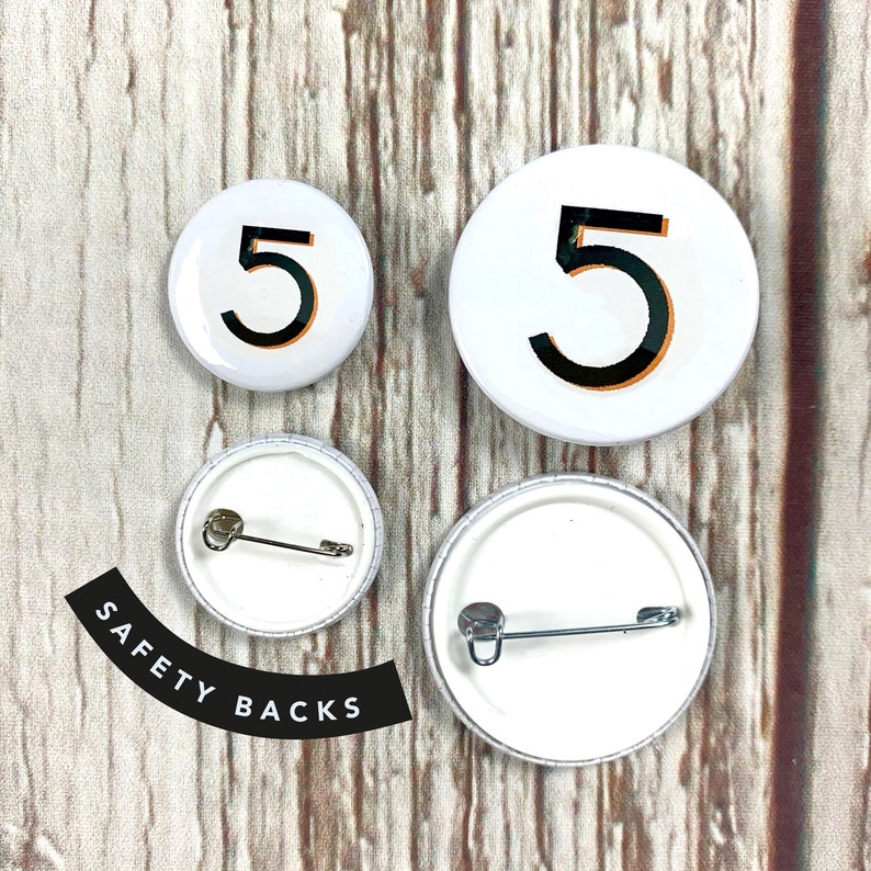 Birthday Pin Button Badge. Black & White. Number's 1 2 | Etsy