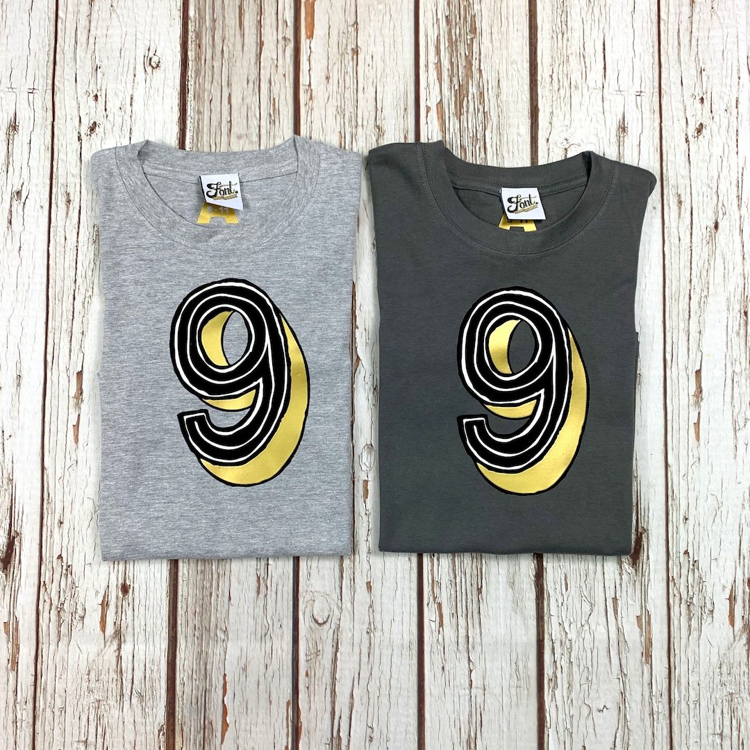 Number Nine T-shirt. 9 Year Old Girl/ Boy Birthday Shirt, 9th Birthday ...
