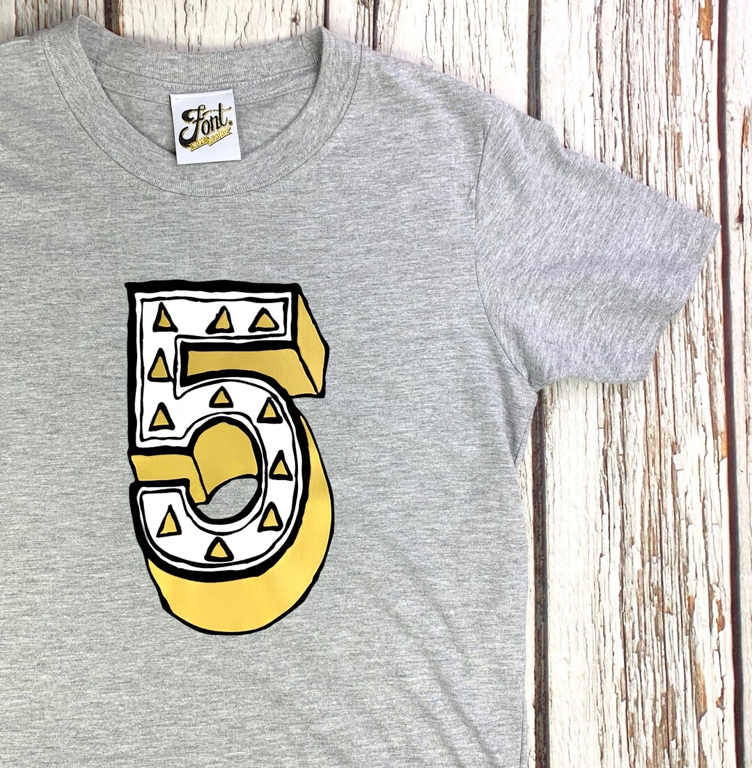 Number Five T-shirt- Kids Fifth Birthday Number 5 Tshirt- 5th Outfit ...