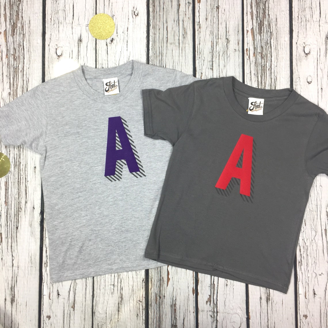 Kids bright letter T-Shirt. Personalise clothing with your | Etsy