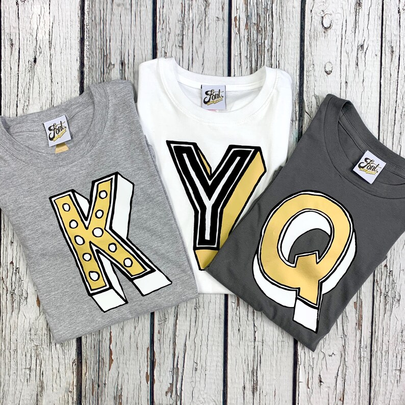 Womens Letter T-shirt- 'juniper Red' Font. Choose Your Initial ...