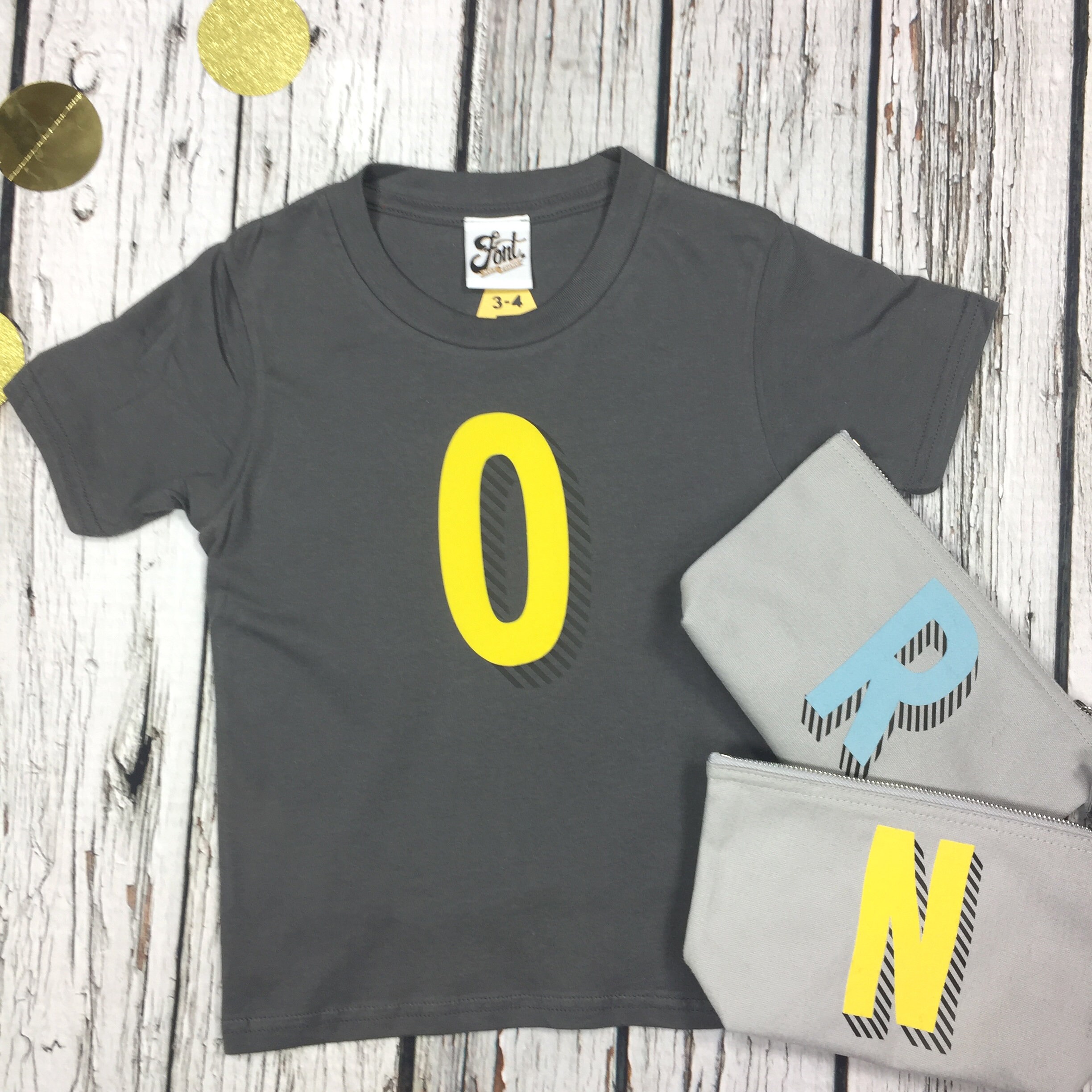 Kids bright letter T-Shirt. Personalise clothing with your | Etsy