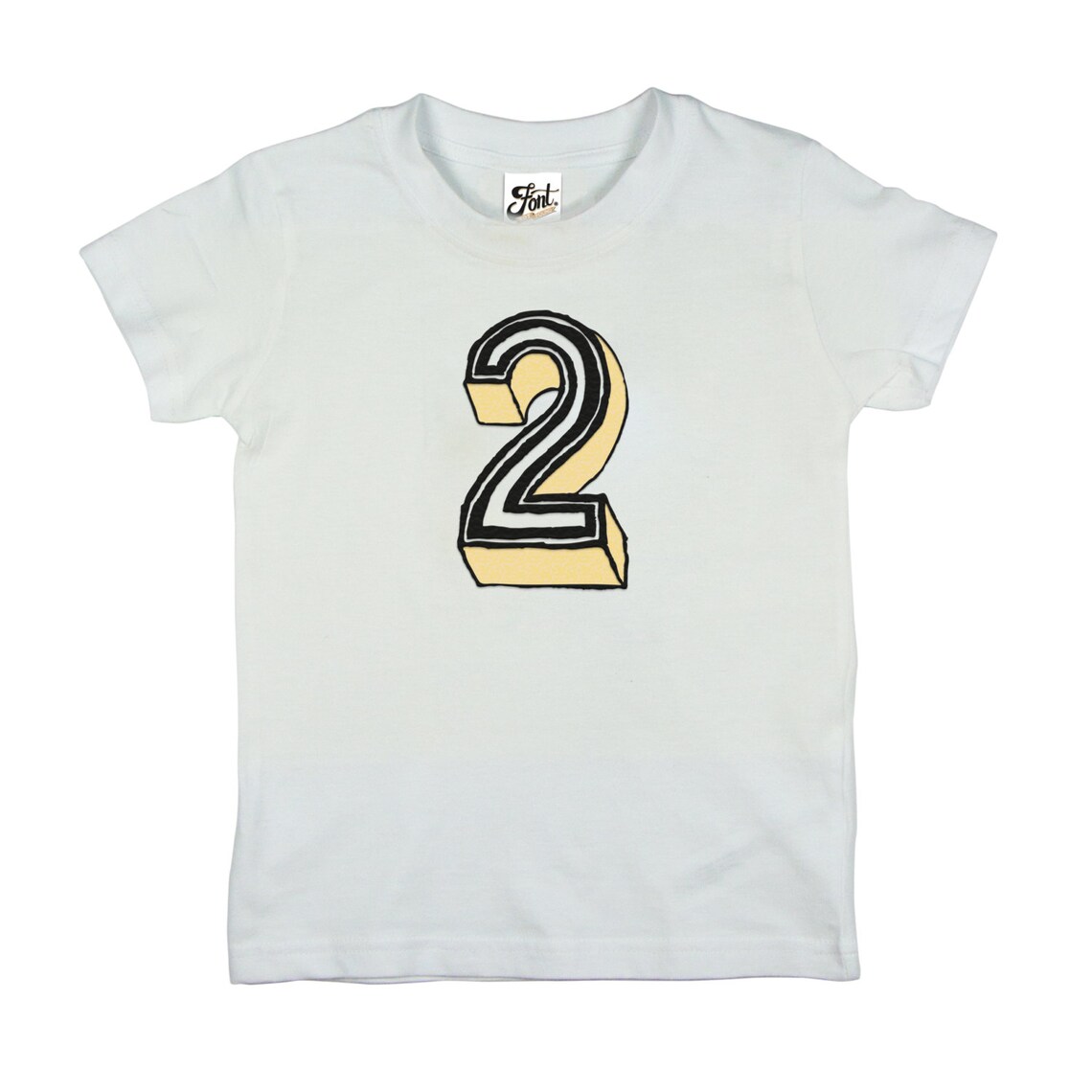 Number 2 T-shirt. Kids 2nd Birthday Boy/ Girl Childrens White/heather ...