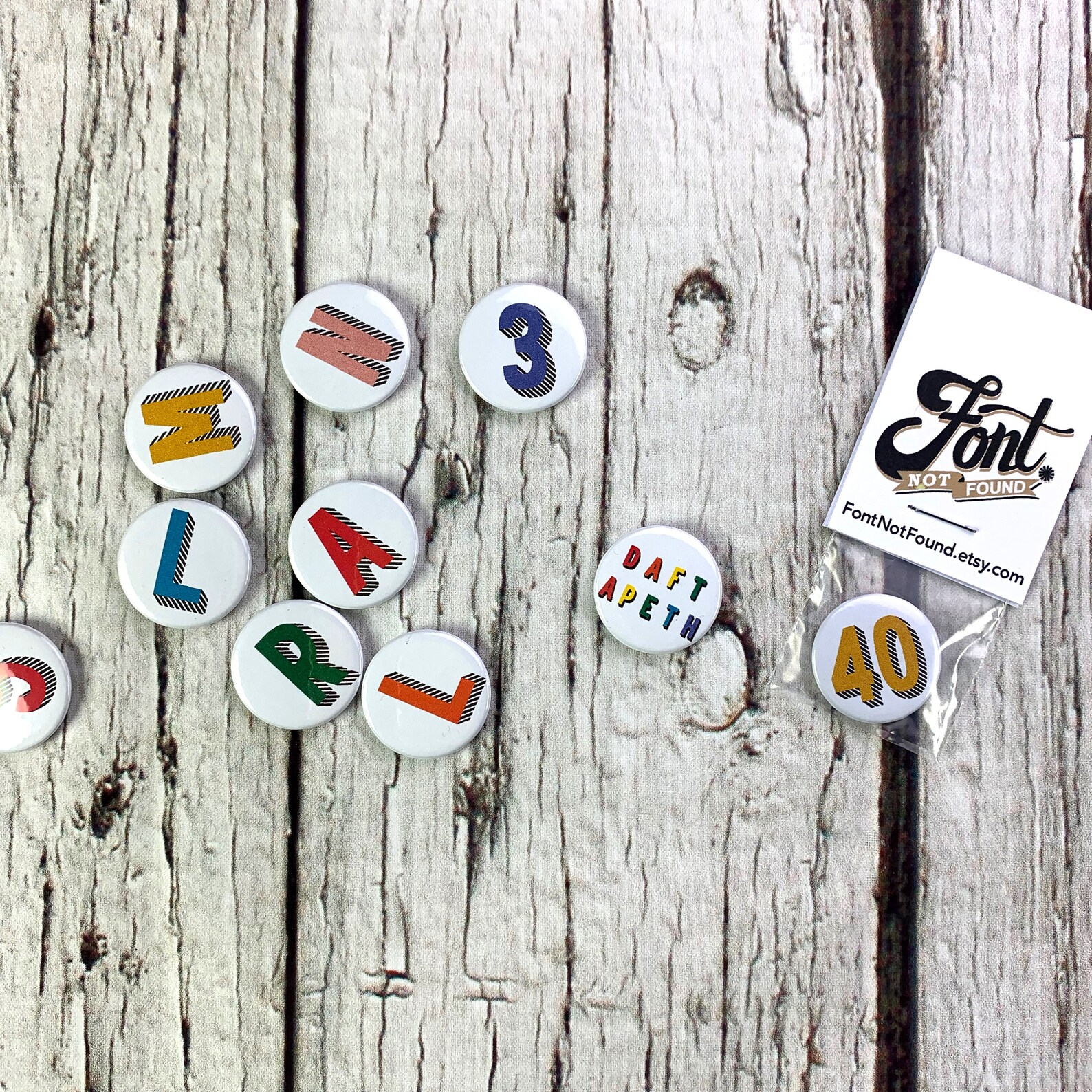 Birthday pin badges in a rainbow of colours. Number pin's | Etsy