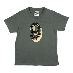 Number Nine T-shirt. 9 Year Old Girl/ Boy Birthday Shirt, 9th Birthday ...