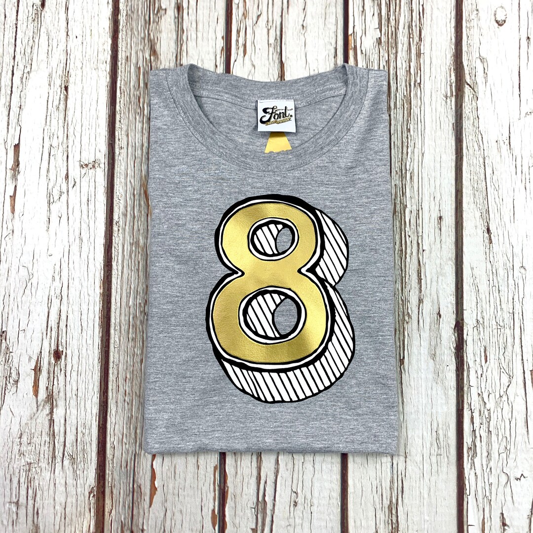 8 Birthday Shirt, 8th Birthday Outfit, 8 Year Old Girl/ Boy Number ...
