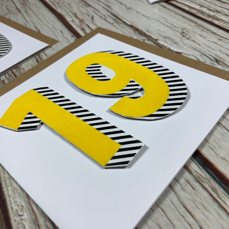 Handmade Number Birthday Card. Personalised Greetings. | Etsy