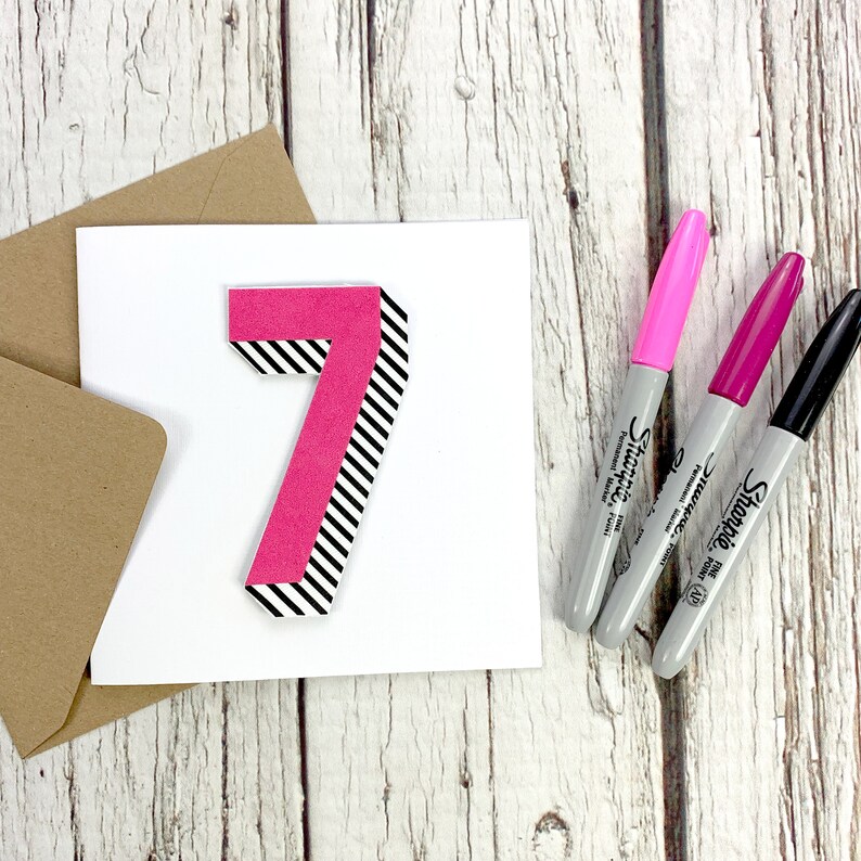 Handmade Number Birthday Card. Personalised Greetings. | Etsy