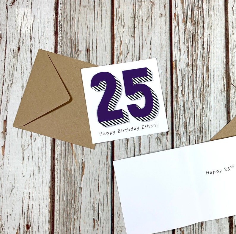 Handmade Number Birthday Card. Personalised Greetings. | Etsy