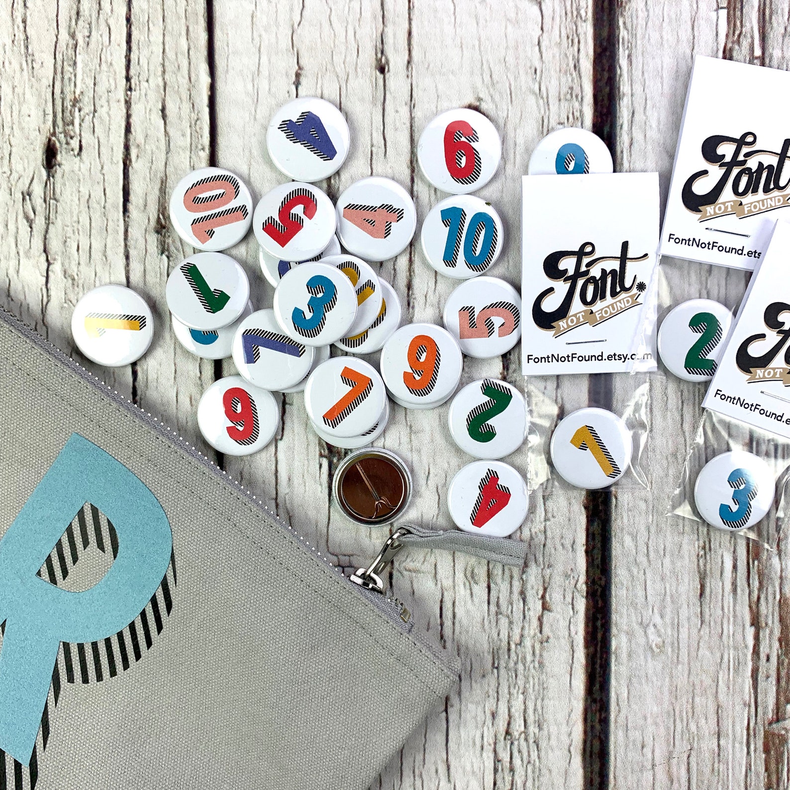 Number Pin Button Badge Rainbow of Colours. Birthday's 1 - Etsy