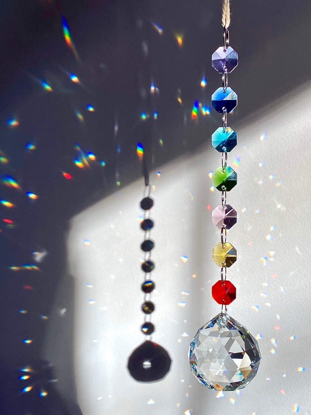 Colored Sun Catcher, Rainbow Sun Catcher, Crystal Ball Sun Catcher ...