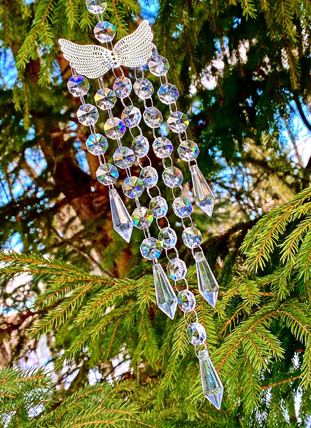 Angel Sun Catcher, Crystal Sun Catcher, Angel Decor, Hanging Angel ...