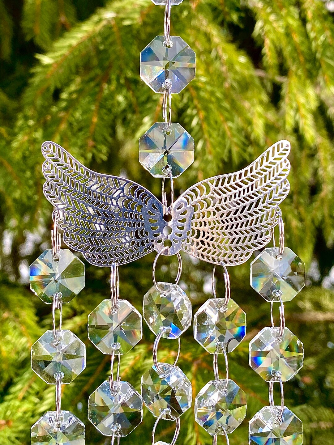 Angel Sun Catcher, Crystal Sun Catcher, Angel Decor, Hanging Angel ...