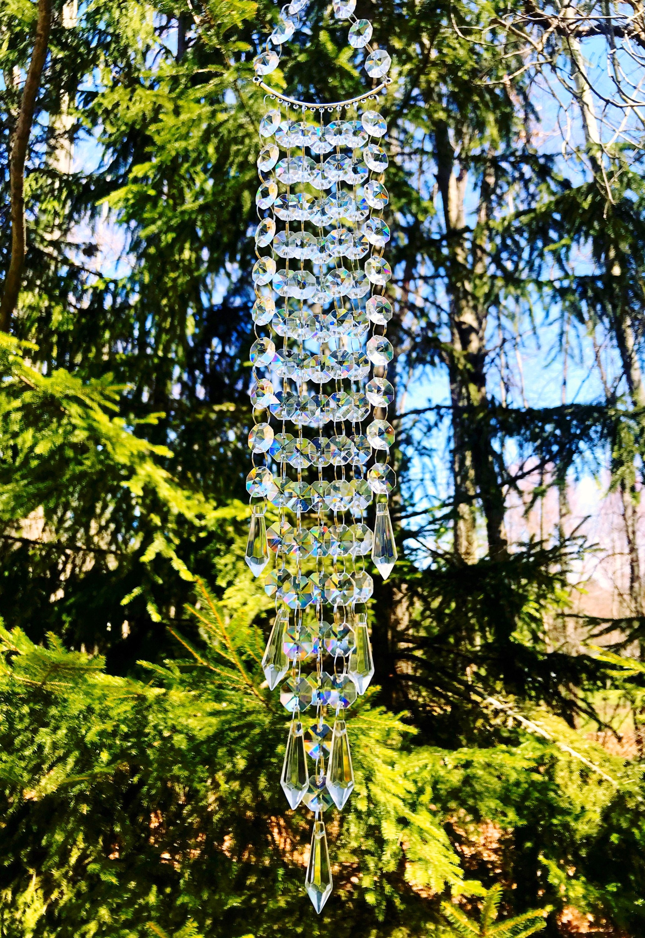 Crystal Sun Catcher, Hanging Crystals, Glass Sun Catcher, Spring Decor ...