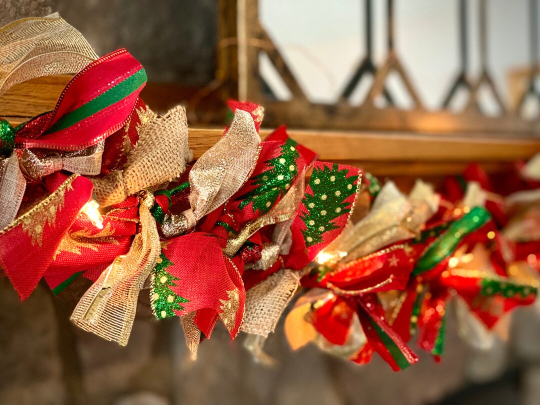 8ft Lighted Christmas Tree Garland, Lighted Christmas Garland, Holiday ...