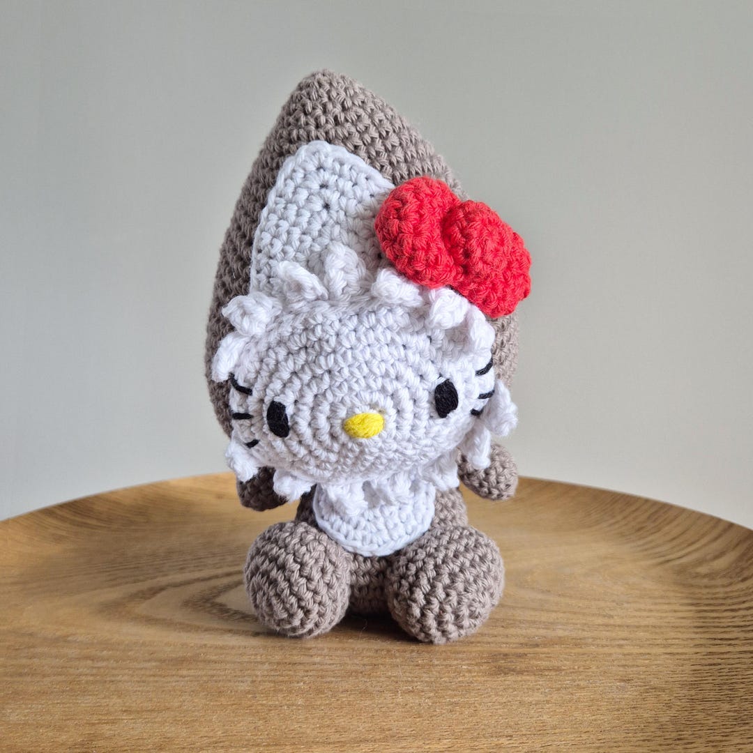 Hello Kitty Doll Shark Amigurumi Animal Gift for Her Cute Crochet Plush ...