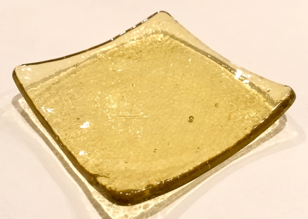 Teabag Dish - Golden Amber Stained Glass Trinket Ring Dish A07 - Etsy