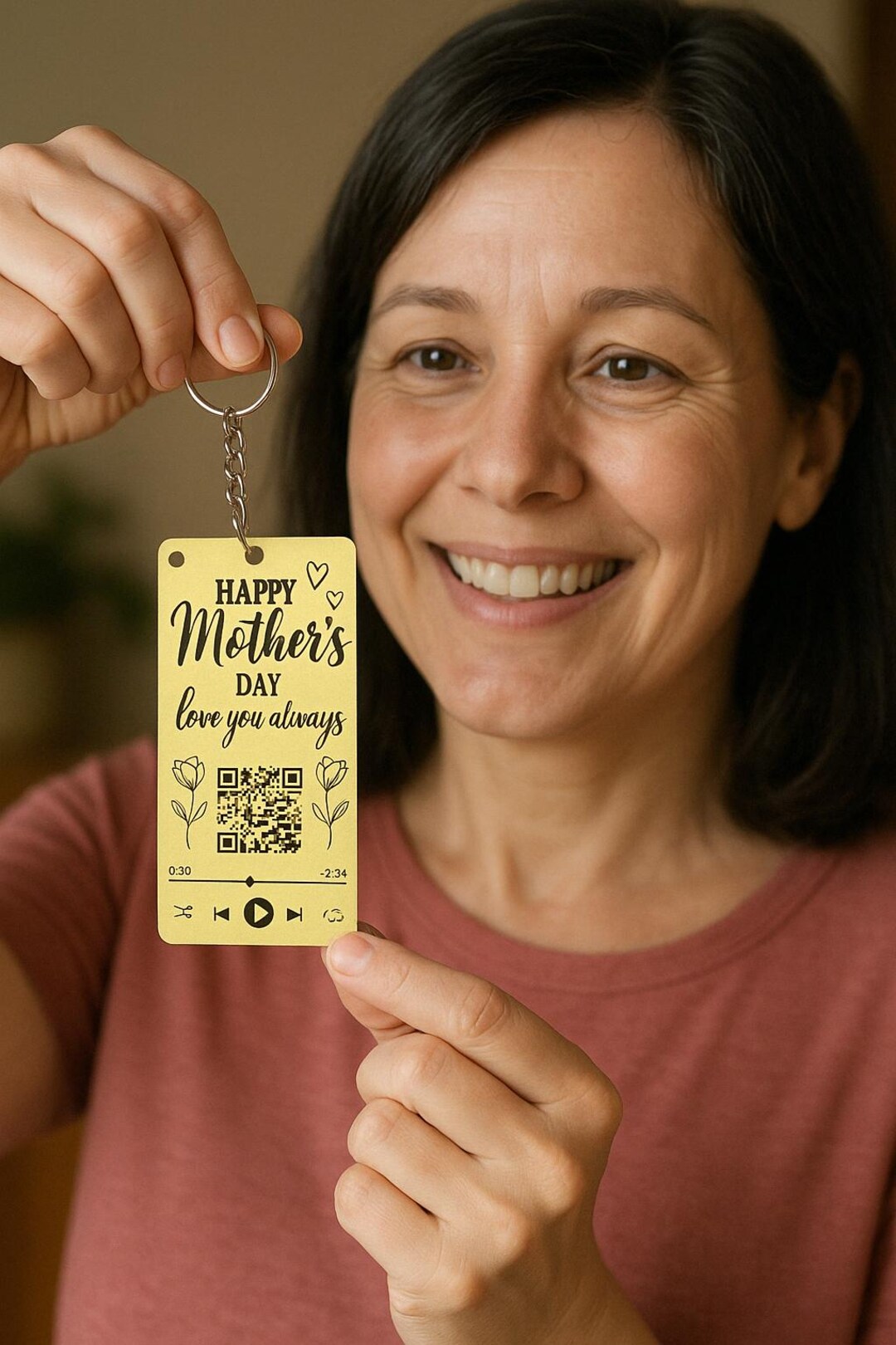 Custom Mother’s Day Voice Message Keychain – Personalized QR Code Gift ...