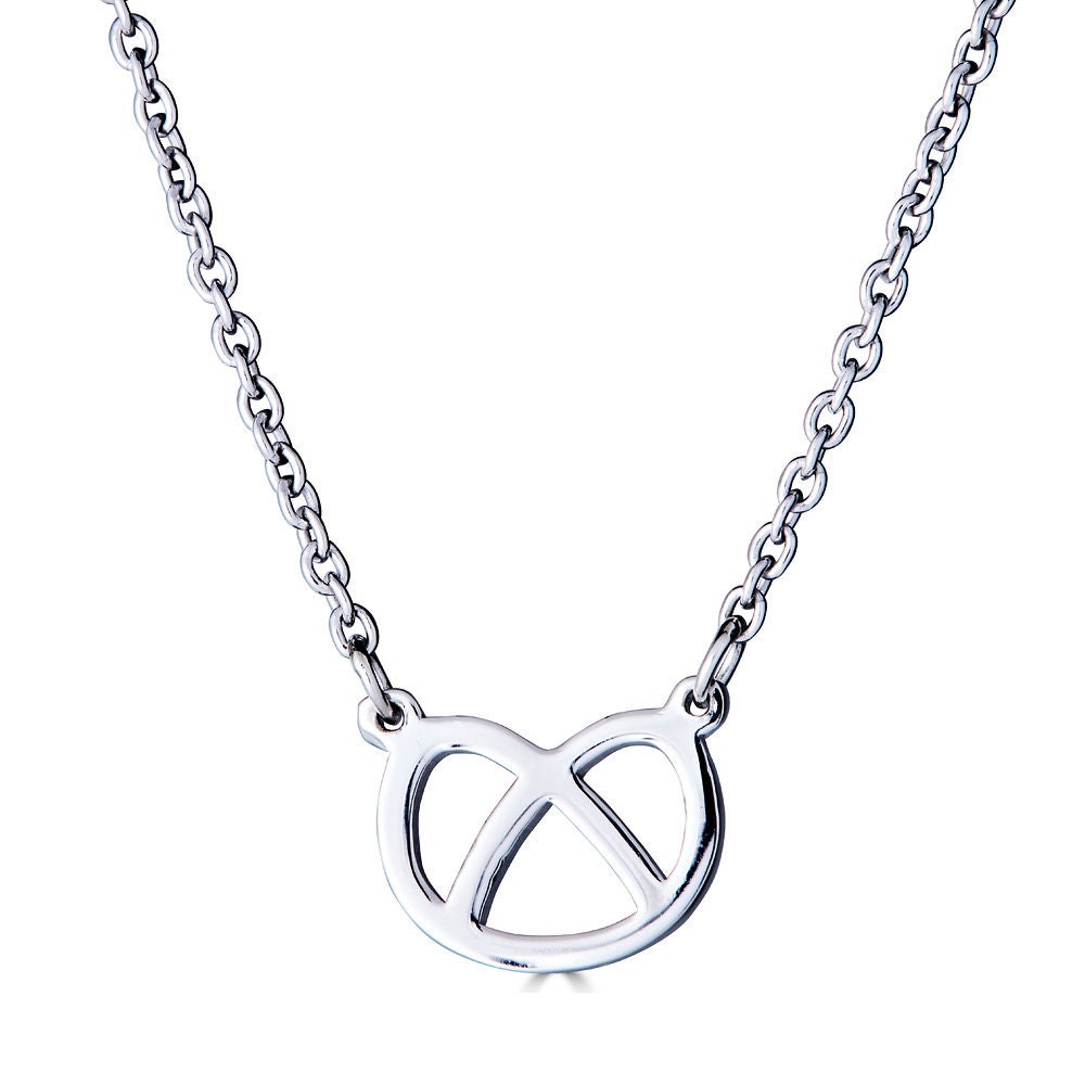 Pretzel Necklace Sterling Silver Pretzel Necklace Fun Etsy