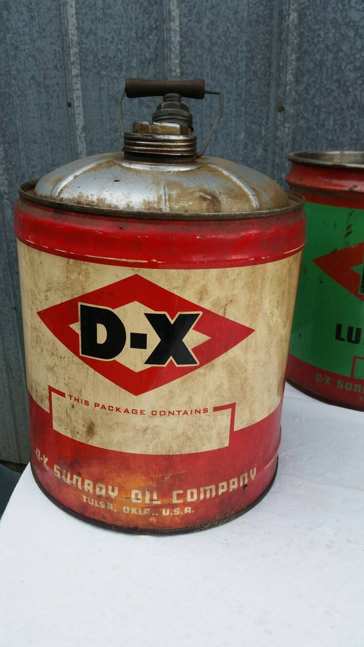 Vtg. Gas & Oil 5 gallon cans garage decor petroliana | Etsy