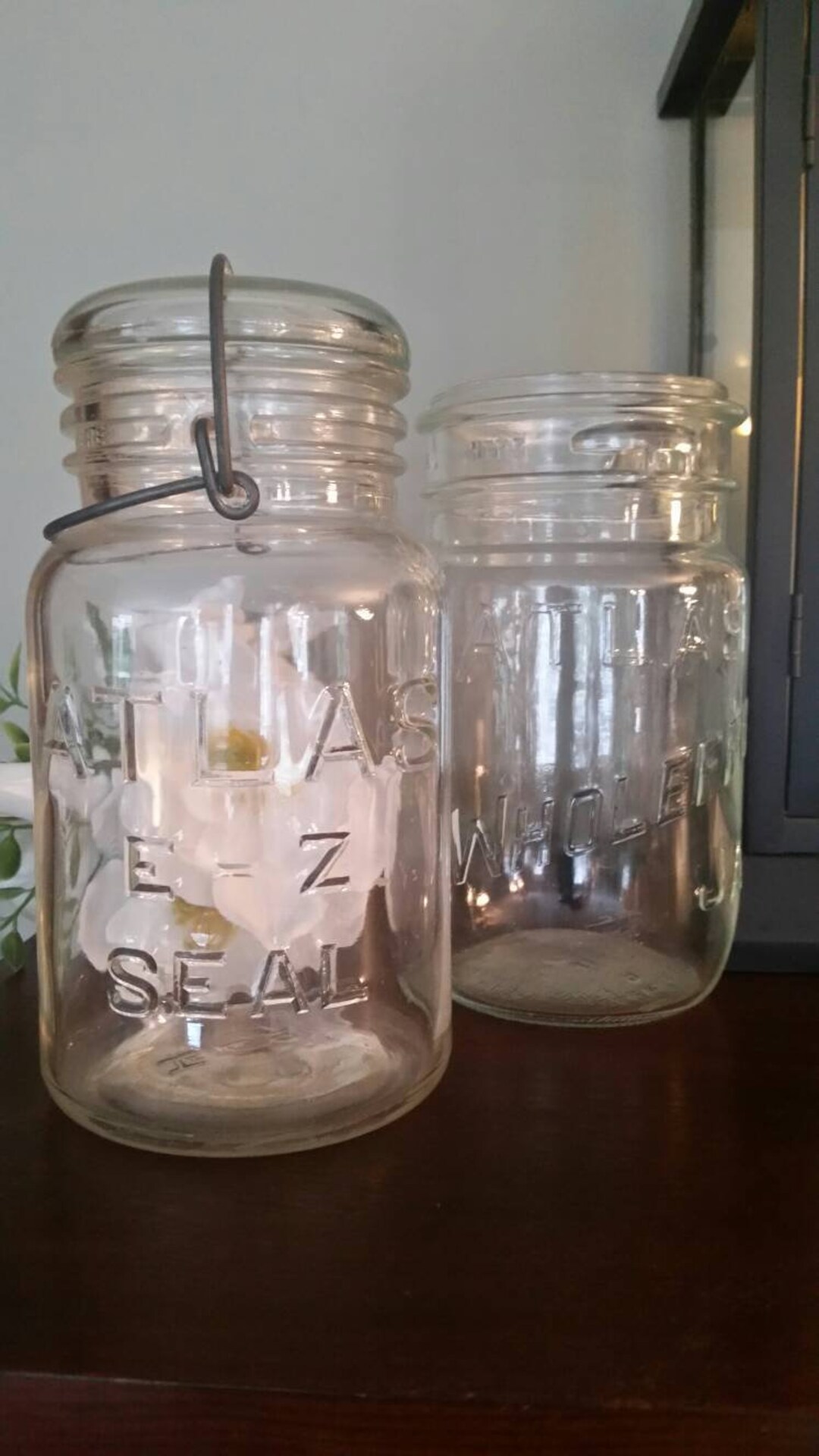 Antique Hazel Atlas Quart Canning Jars Wire Bail Lock Lid Pair - Etsy
